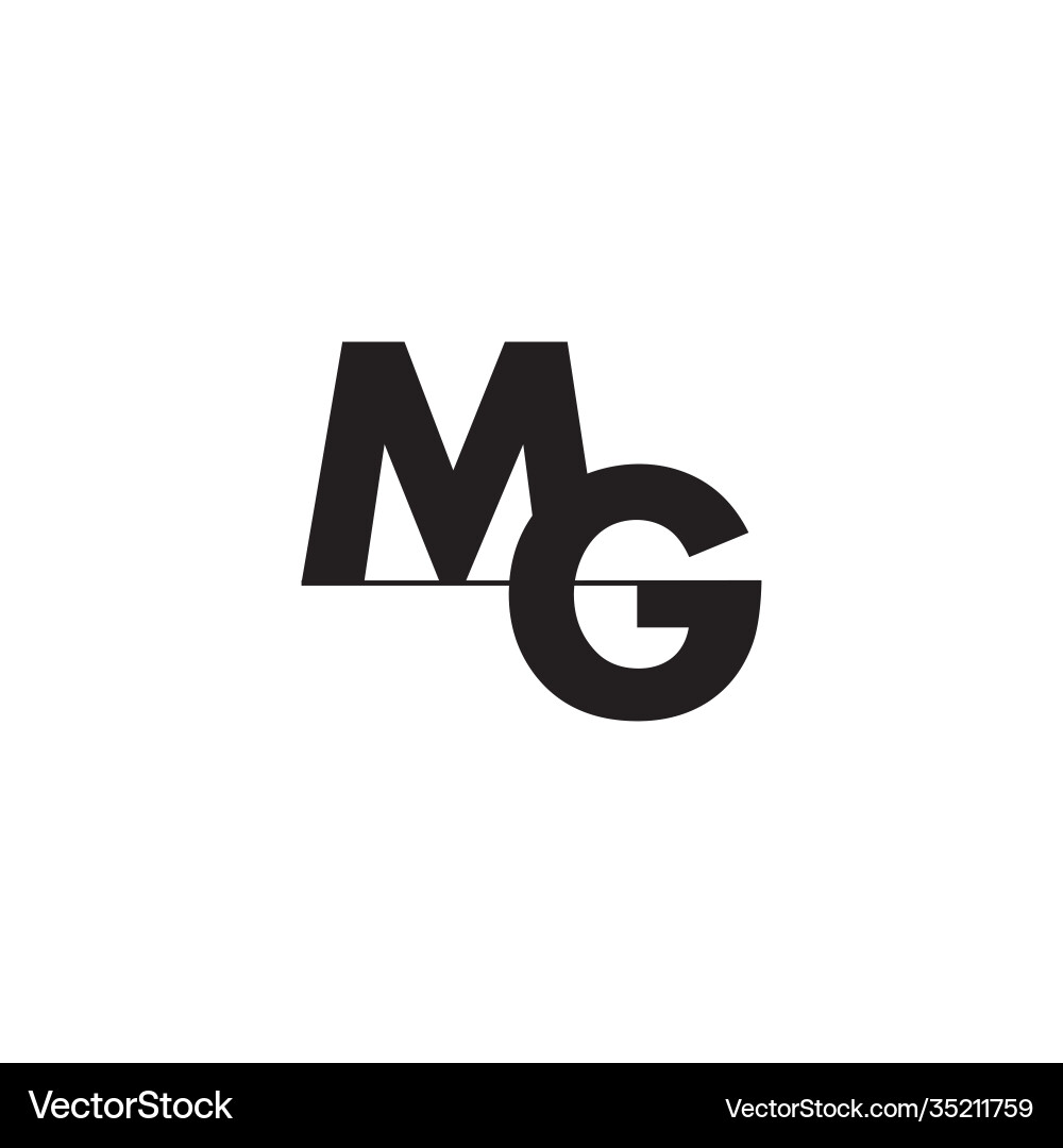 Letters mg simple linked logo Royalty Free Vector Image
