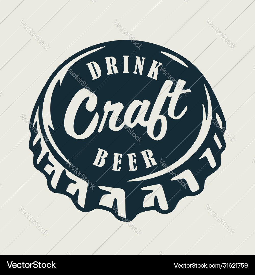 Metal Beer Cork Emblem Royalty Free Vector Image