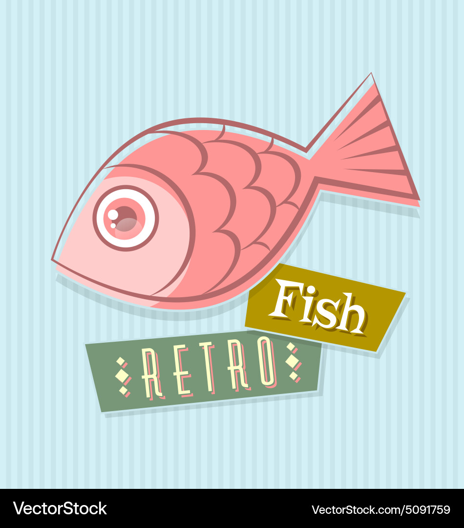 Retro fish Royalty Free Vector Image - VectorStock