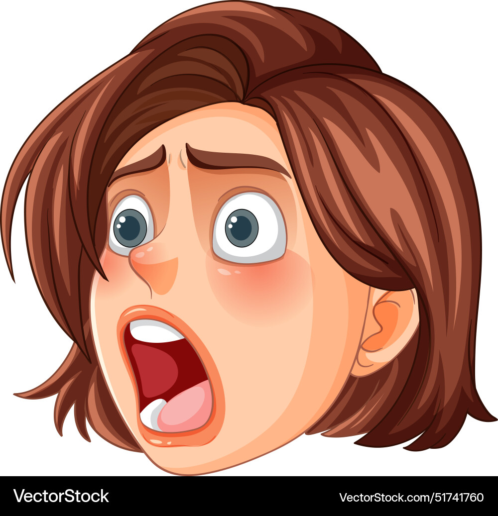 A shocked face with wide eyes Royalty Free Vector Image