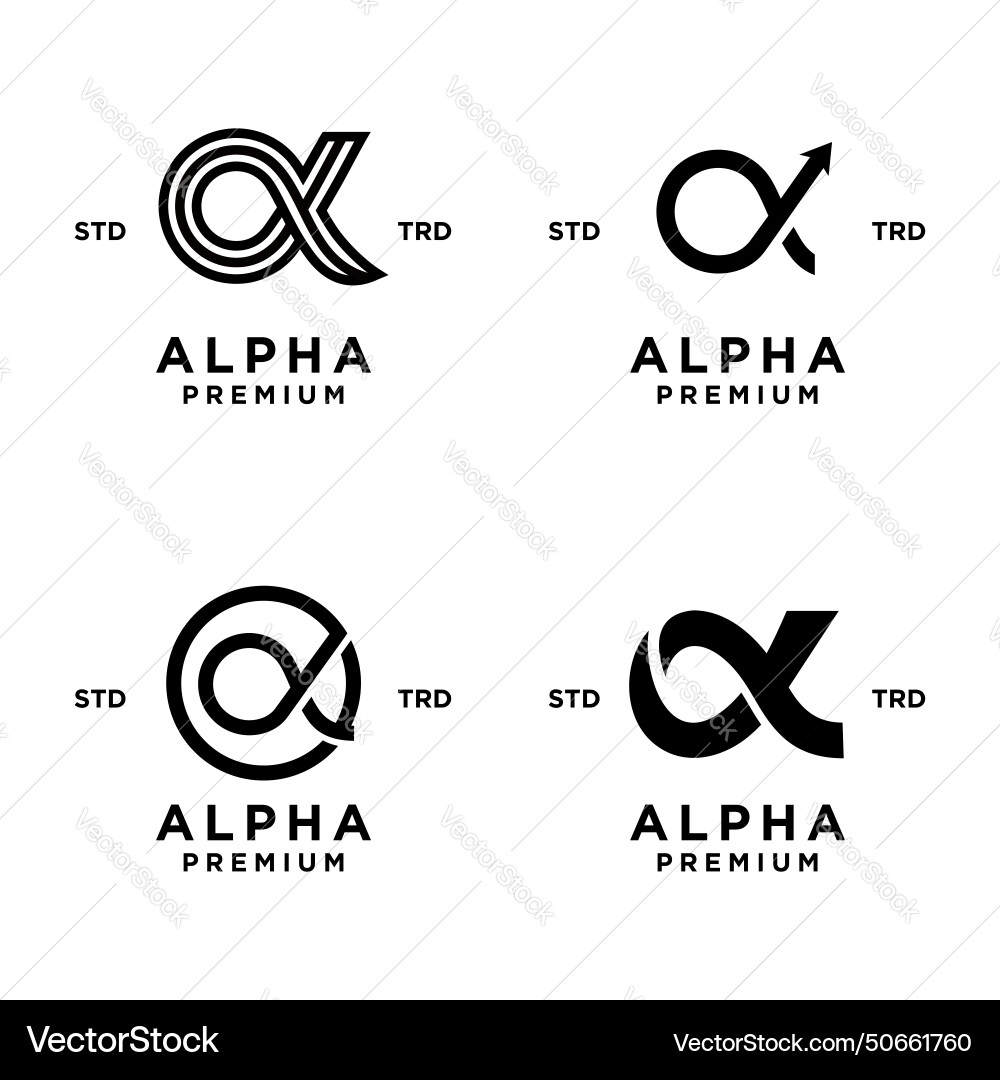 Alpha letter logo icon design Royalty Free Vector Image
