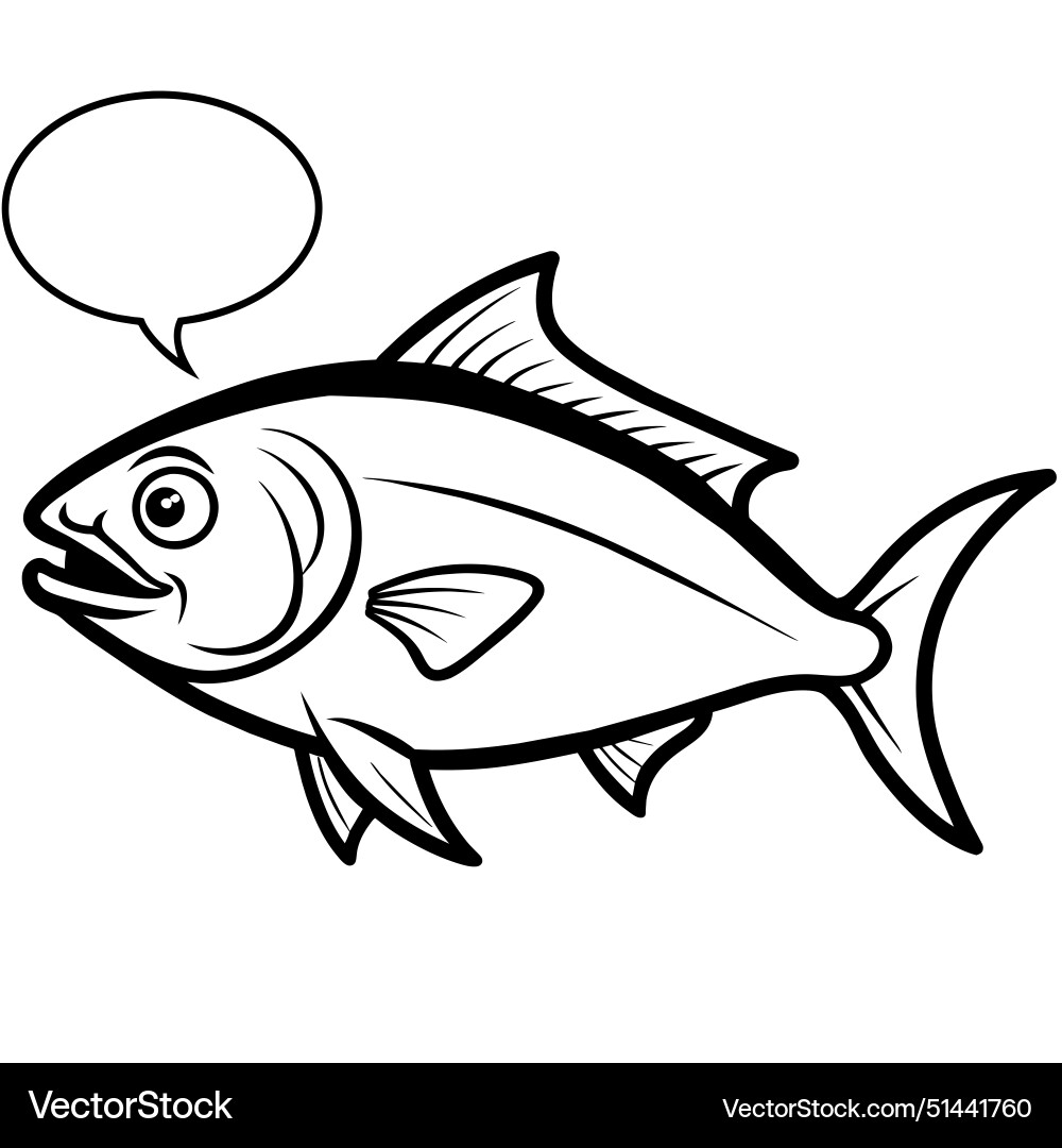 Amberjack fish speaks icon Royalty Free Vector Image