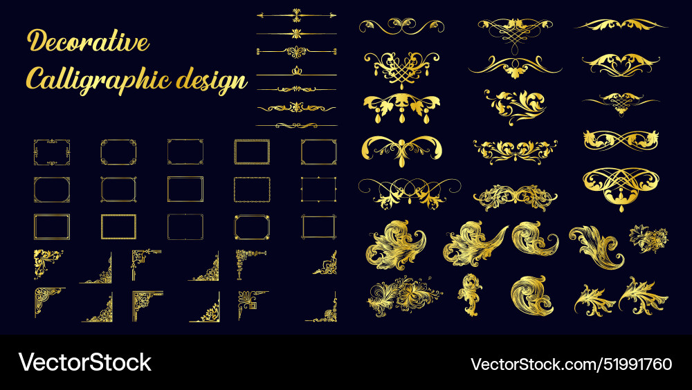 Floral decorative ornamental divider border pack Vector Image