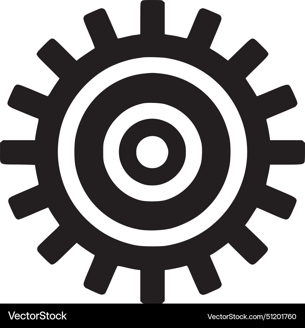 Gear - minimalist and flat logo Royalty Free Vector Image