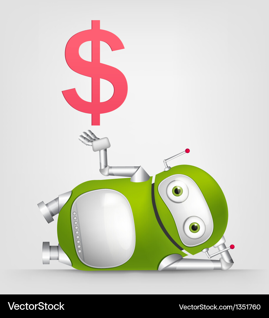 Green Robot Character Royalty Free Vector Image