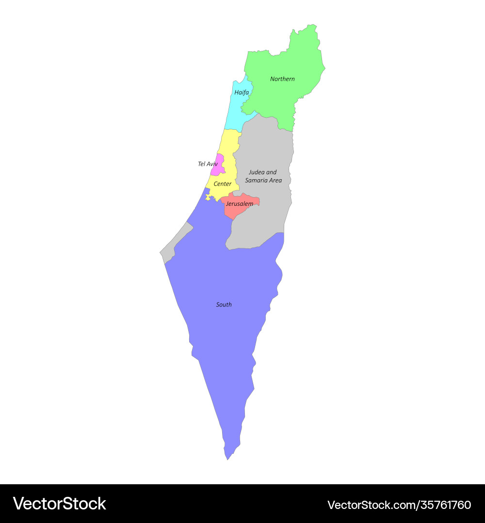 Israel Map - Regions and Borders Royalty Free Vector Image