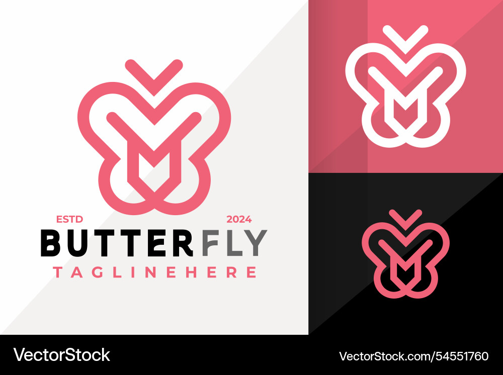 Letter m butterfly linear logo icon design – Royalty-Free Vector ...