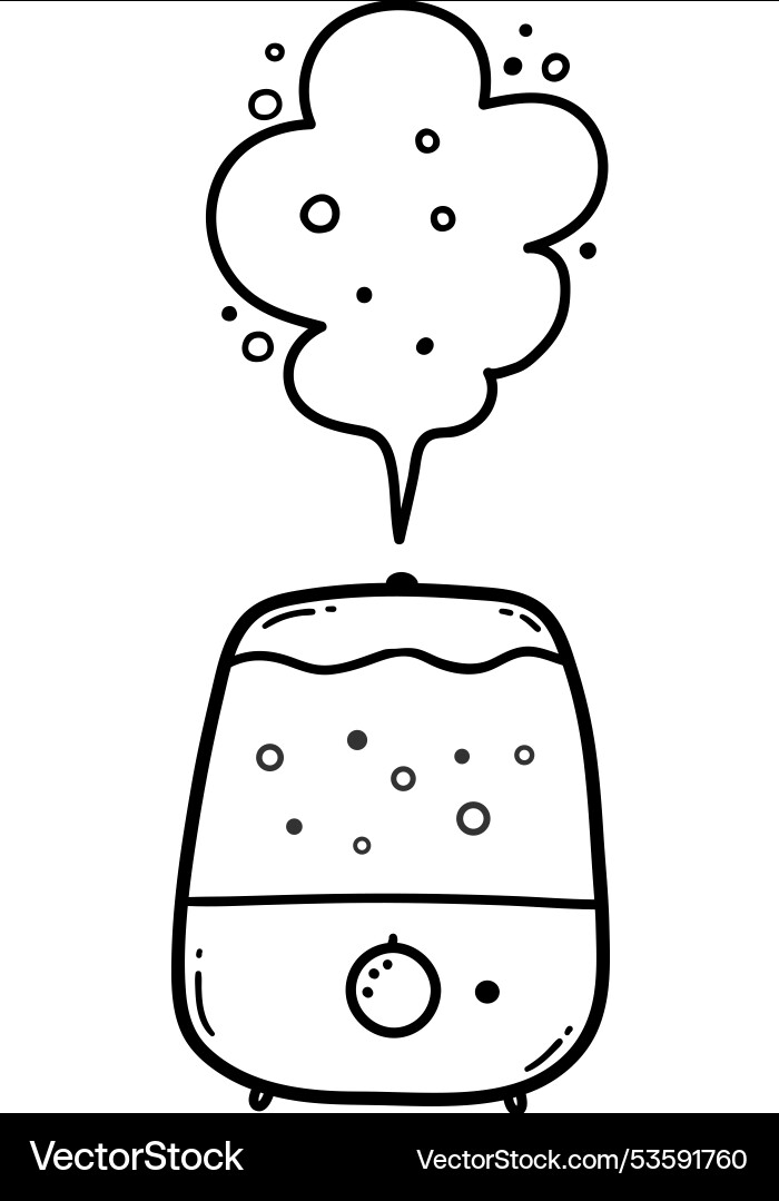 Line art of humidifier Royalty Free Vector Image