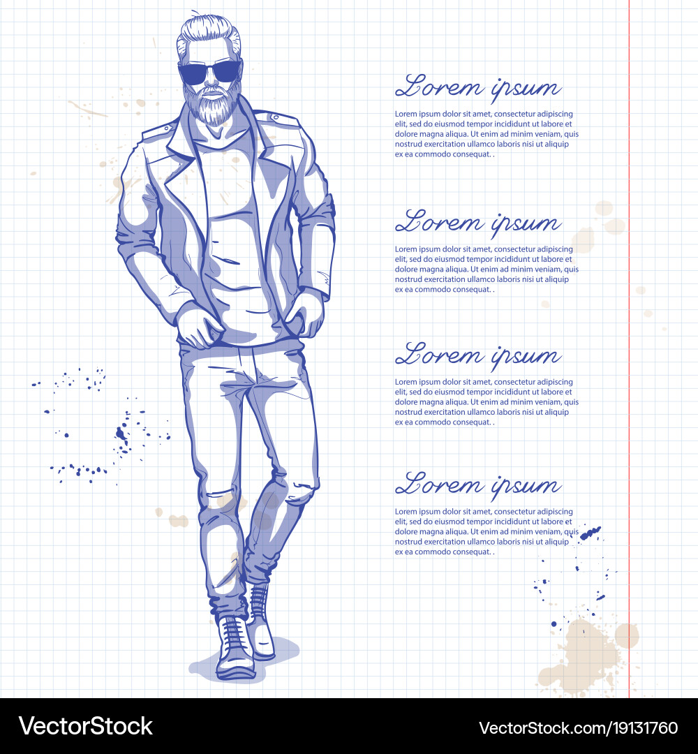 Man model Royalty Free Vector Image - VectorStock