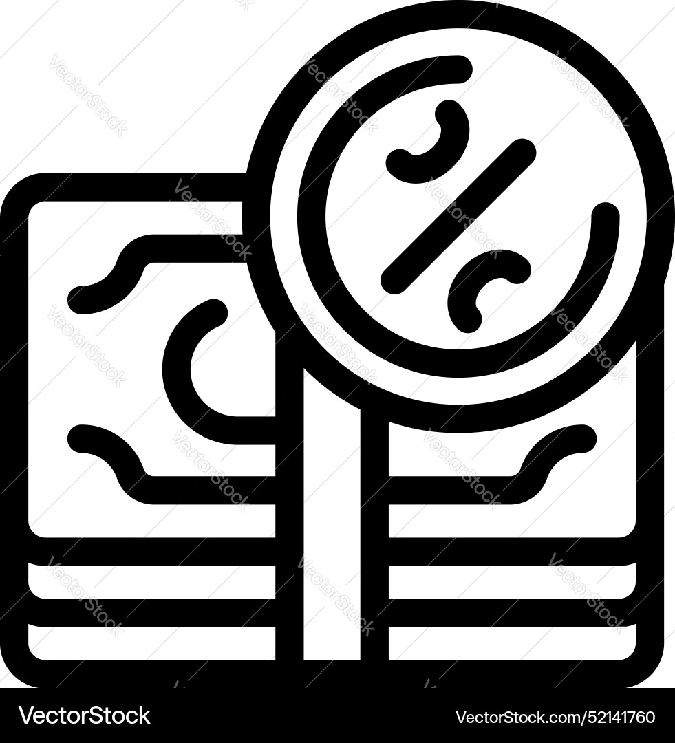 Money increasing with interest rate icon showing Vector Image