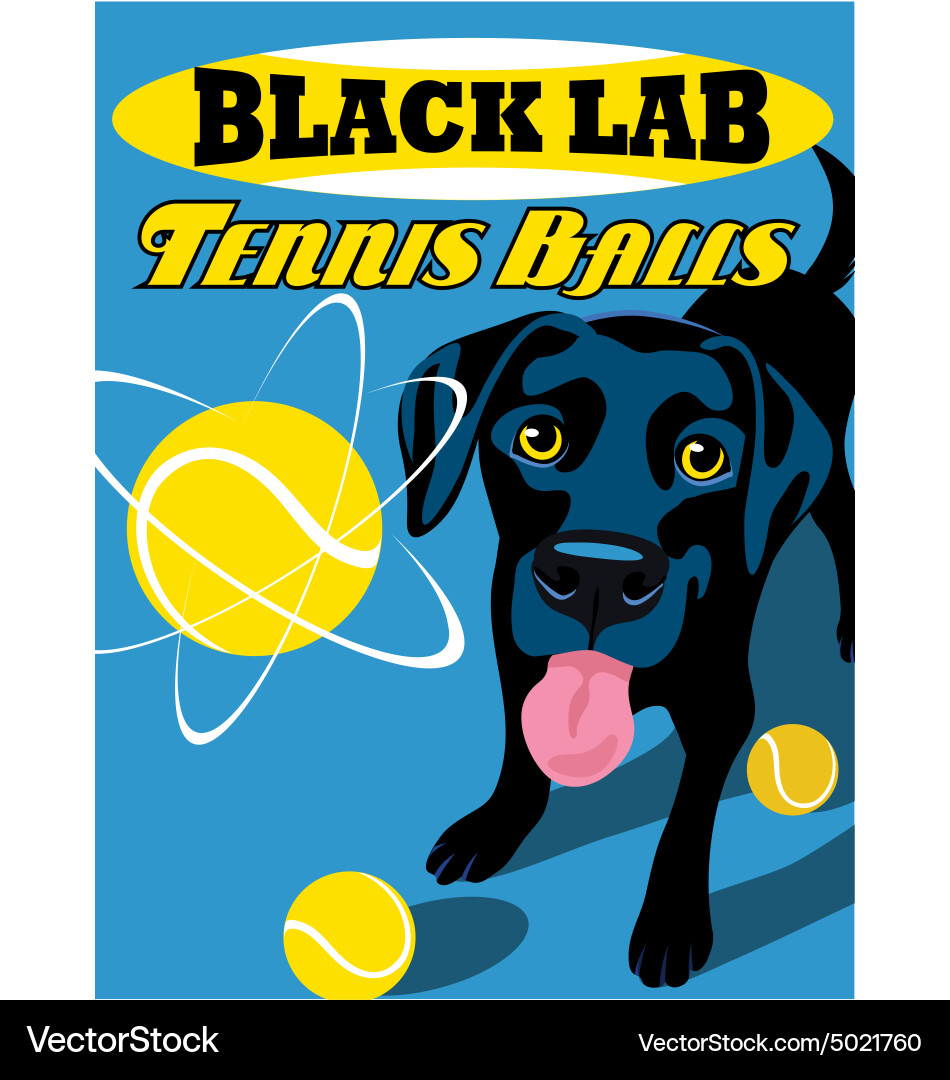 Poster black lab dog Royalty Free Vector Image