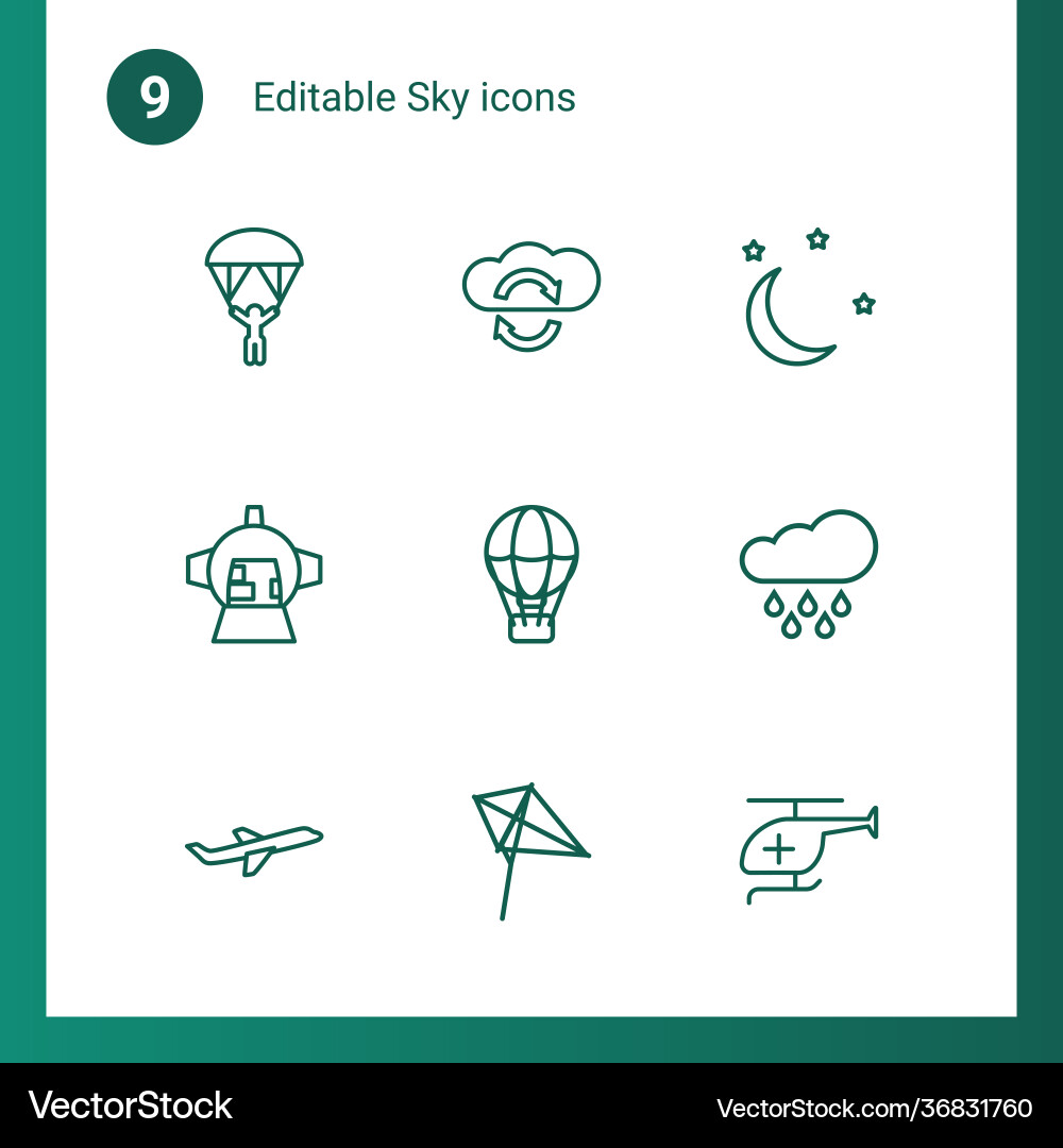 Sky Icons Lizenzfreies Vektorbild - VectorStock