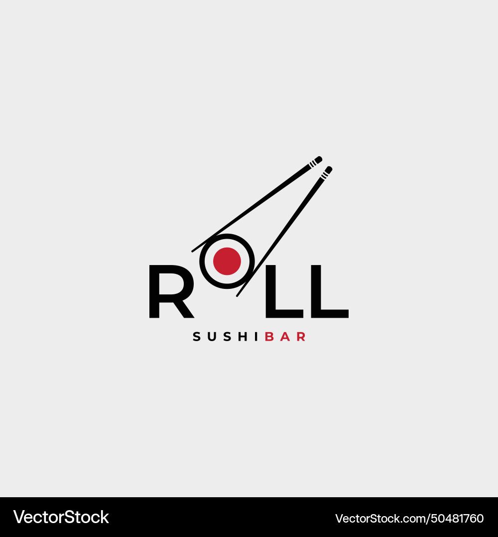 Sushi menu with roll logo on black Royalty Free Vector Image