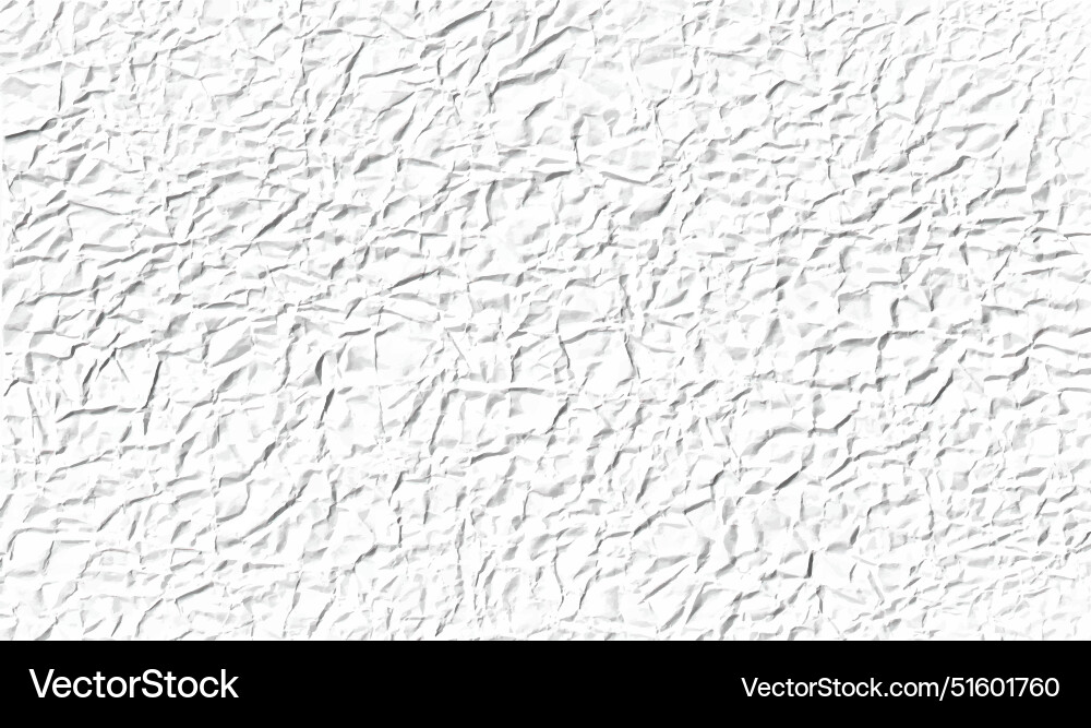 Wrinkled white paper texture realistic Royalty Free Vector