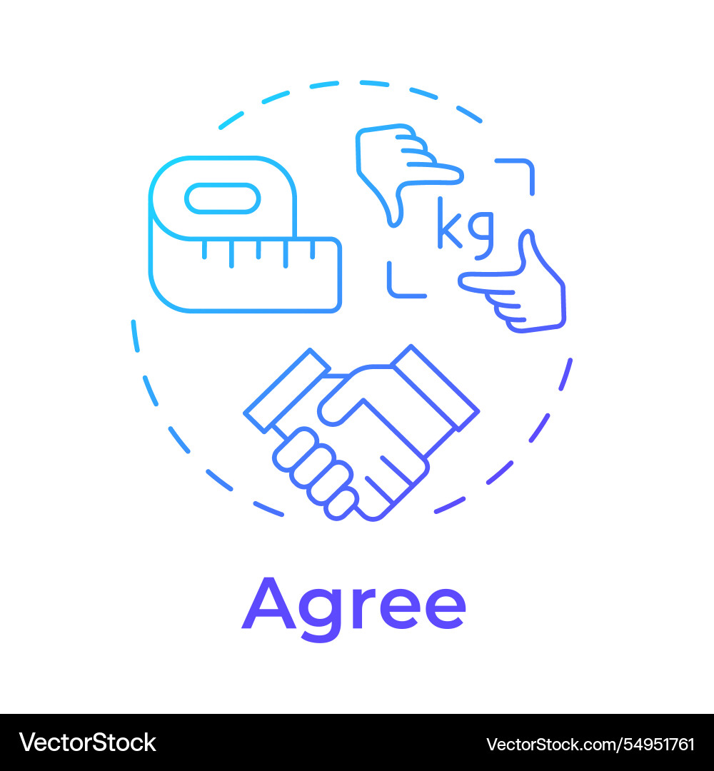 Agree blue gradient concept icon Royalty Free Vector Image