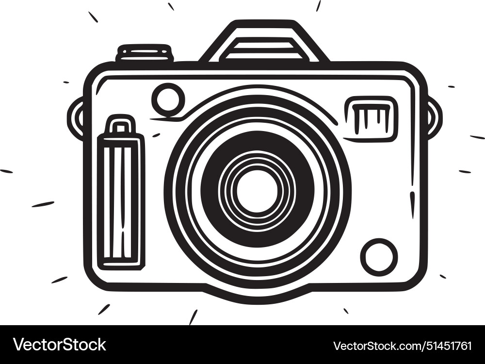 Camera - black and white Royalty Free Vector Image