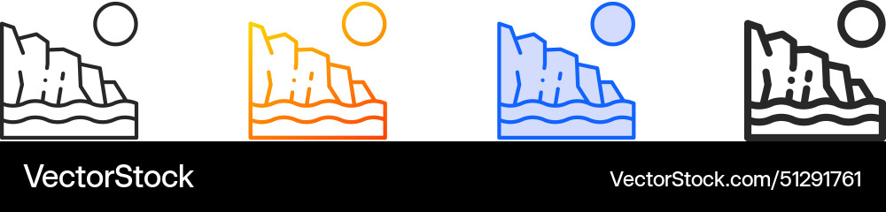 Cape iconthin linear gradient blue stroke Vector Image