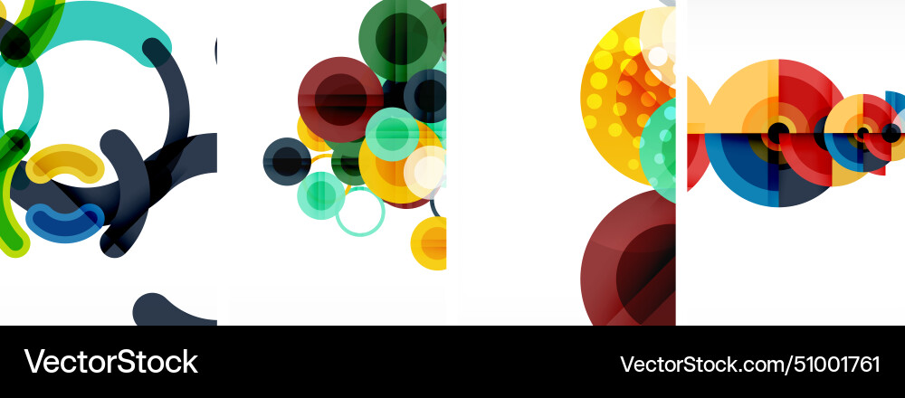 Colorful circles and rectangles create a vibrant Vector Image