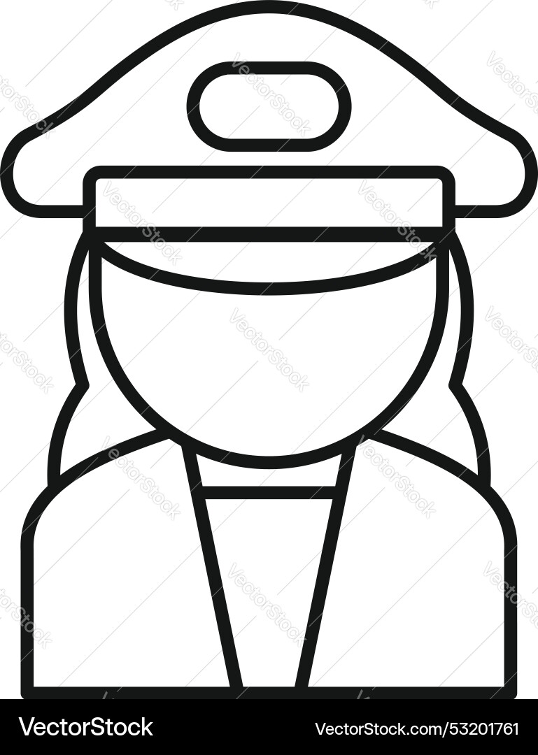 Female ship captain wearing uniform hat avatar Vector Image