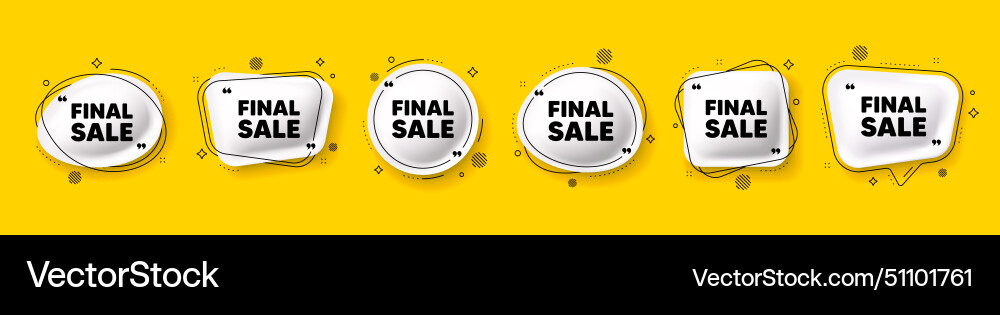 Final sale tag special offer price sign speech Vector Image