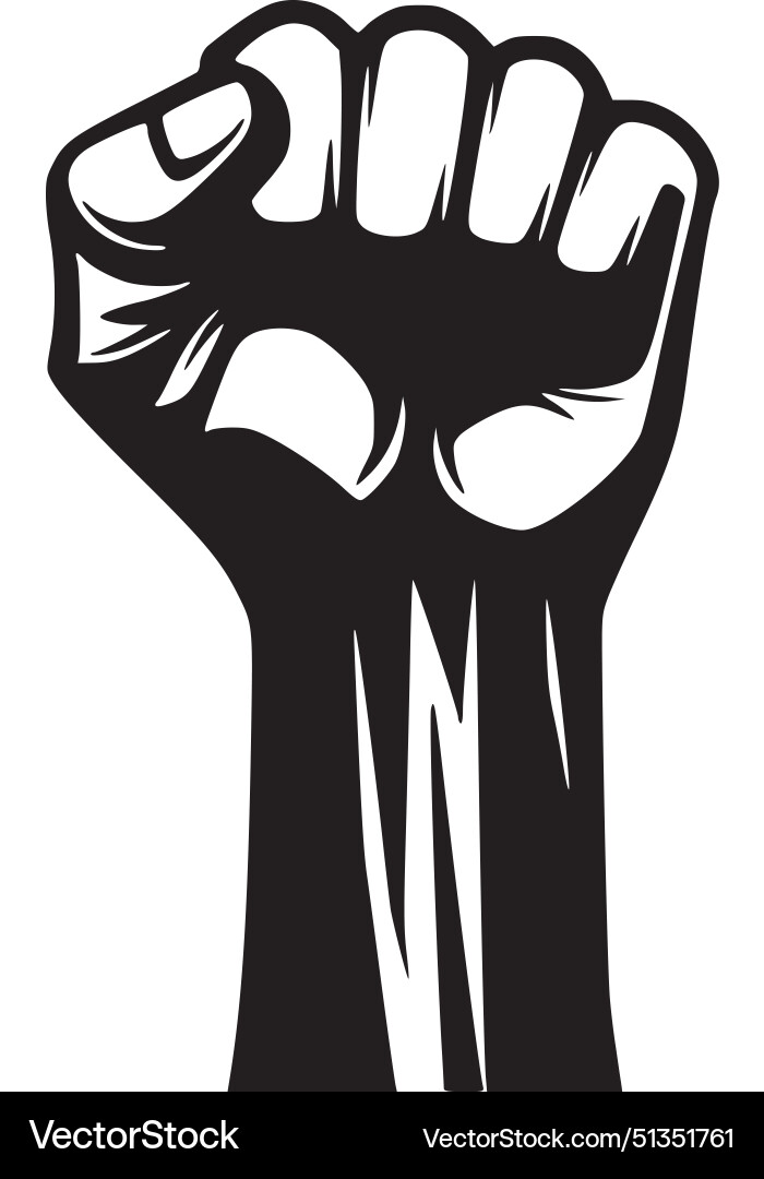 Fist - minimalist and flat logo Royalty Free Vector Image