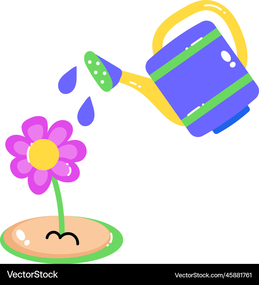 Flower watering Royalty Free Vector Image - VectorStock
