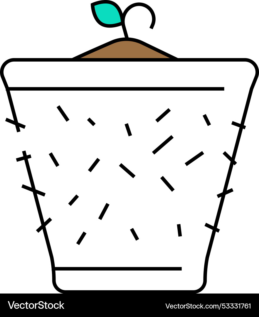 Pot peat icon color Royalty Free Vector Image - VectorStock