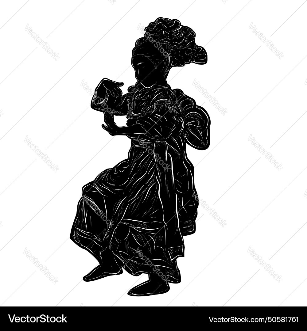 Simple hand draw sketch and black silhouette Vector Image