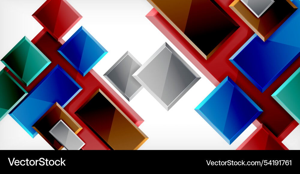 Square shape color abstract geometry Royalty Free Vector