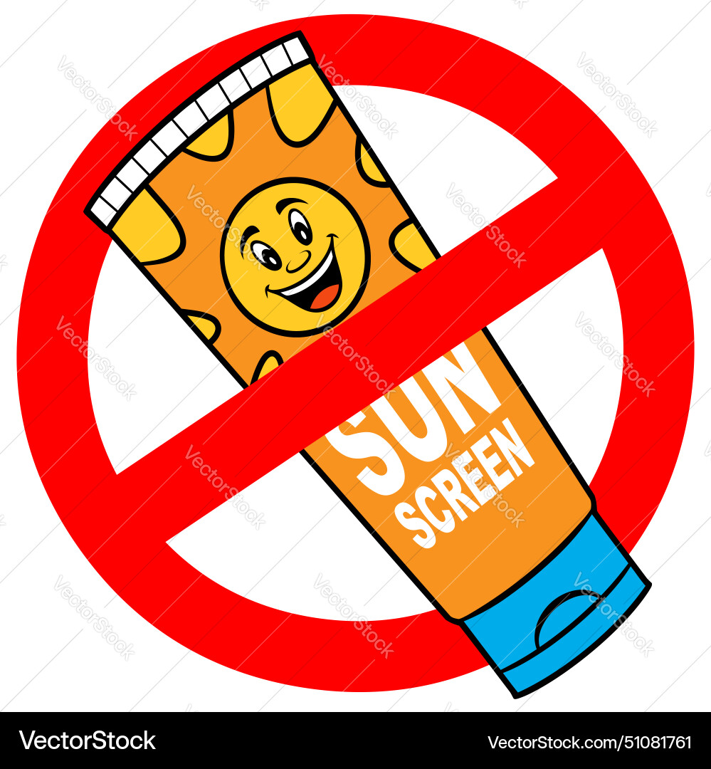 Sunscreen ban Royalty Free Vector Image - VectorStock