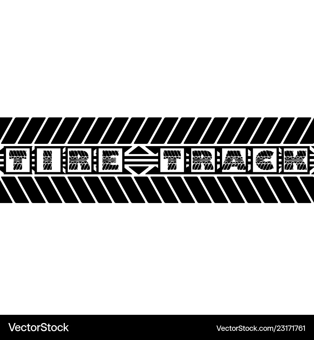 Tire track silhouette text Royalty Free Vector Image