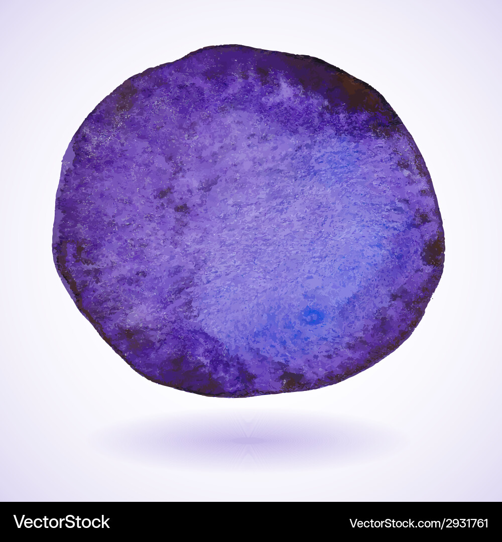 Violet isolated watercolor paint circle Royalty Free Vector