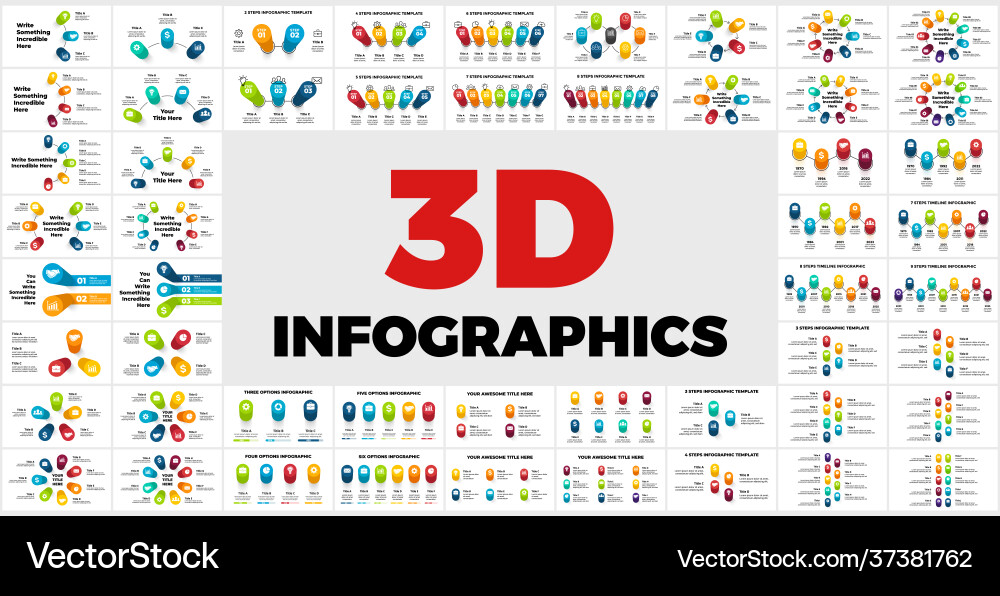 3d perspective infographics 52 Royalty Free Vector Image