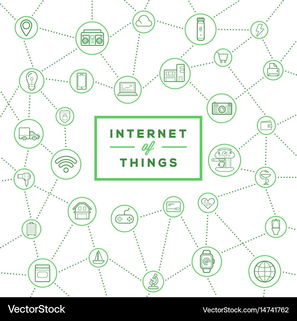 70 internet things b Royalty Free Vector Image