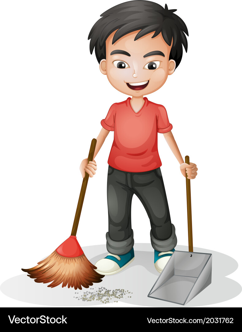 Someone Sweeping Cartoon Girl Sweeping Stock Vector Images Alamy