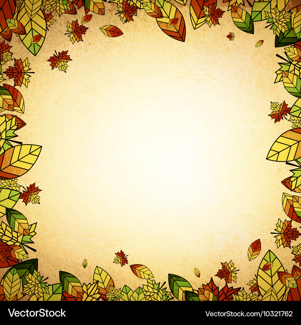 Autumn Leaf Border - Vintage Style Royalty Free Vector Image