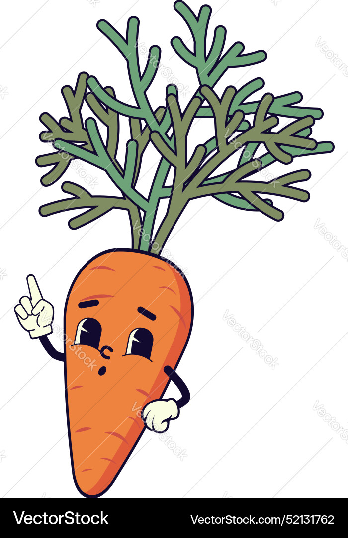 Cartoon carrot with funny face Royalty Free Vector Image
