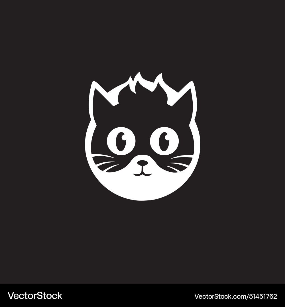 Cat - black and white Royalty Free Vector Image