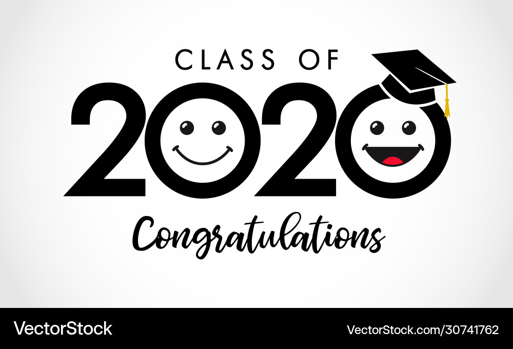 Class 2020 congratulations emoticon icons Vector Image