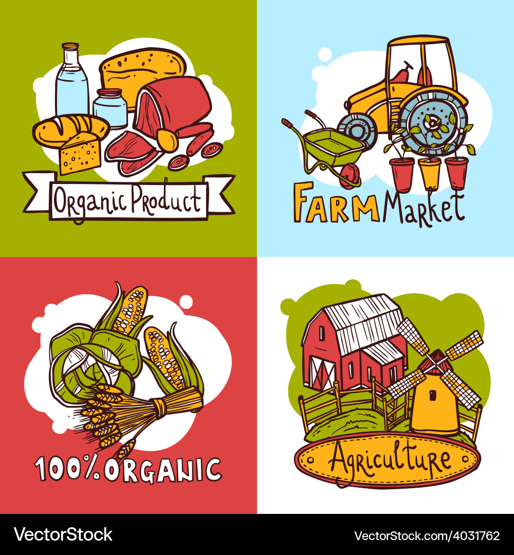 Farm & Produce Icons Royalty Free Vector Image