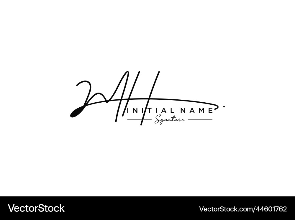 Initial mh signature logo template hand drawn Vector Image