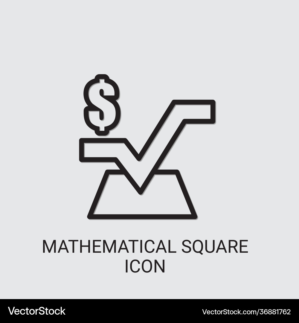 Mathematical square icon Royalty Free Vector Image