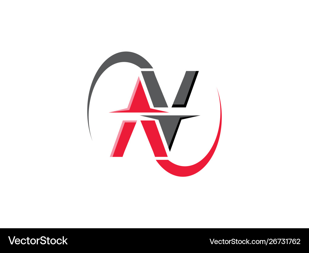 N alphabet letter logo design on white background Vector Image