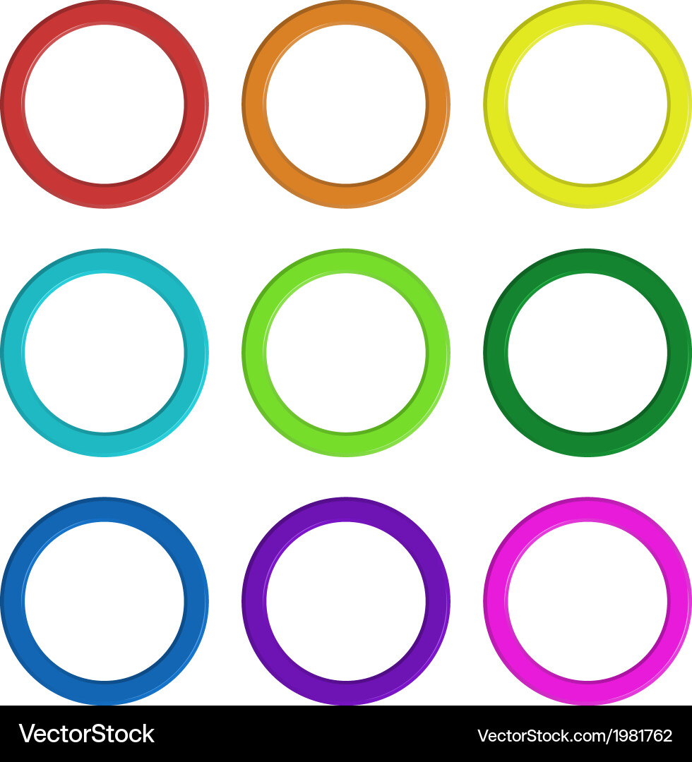Nine colorful rings Royalty Free Vector Image - VectorStock