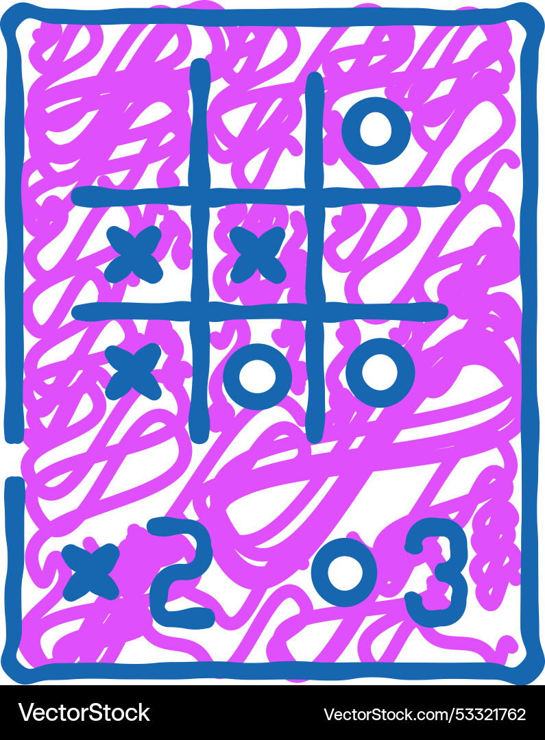 Tic tac toe game icon doodle Royalty Free Vector Image
