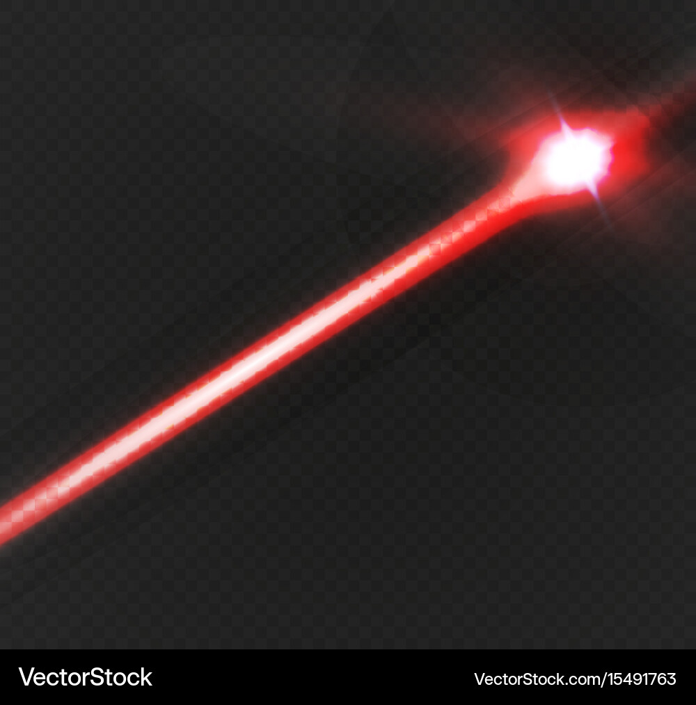 Abstrakt rote Laserstrahl transparent isoliert Vektorbild