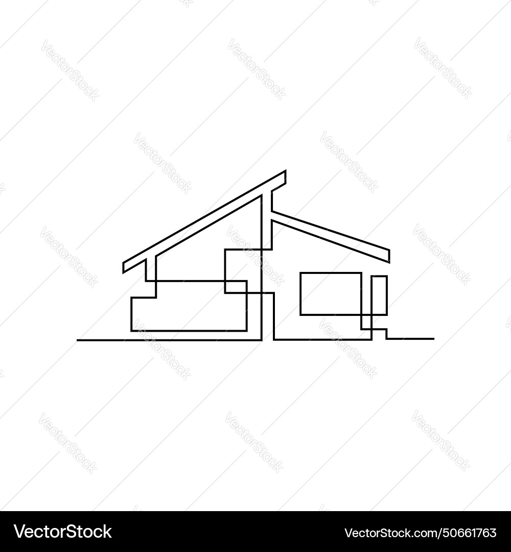 Architecture house line design Royalty Free Vector Image
