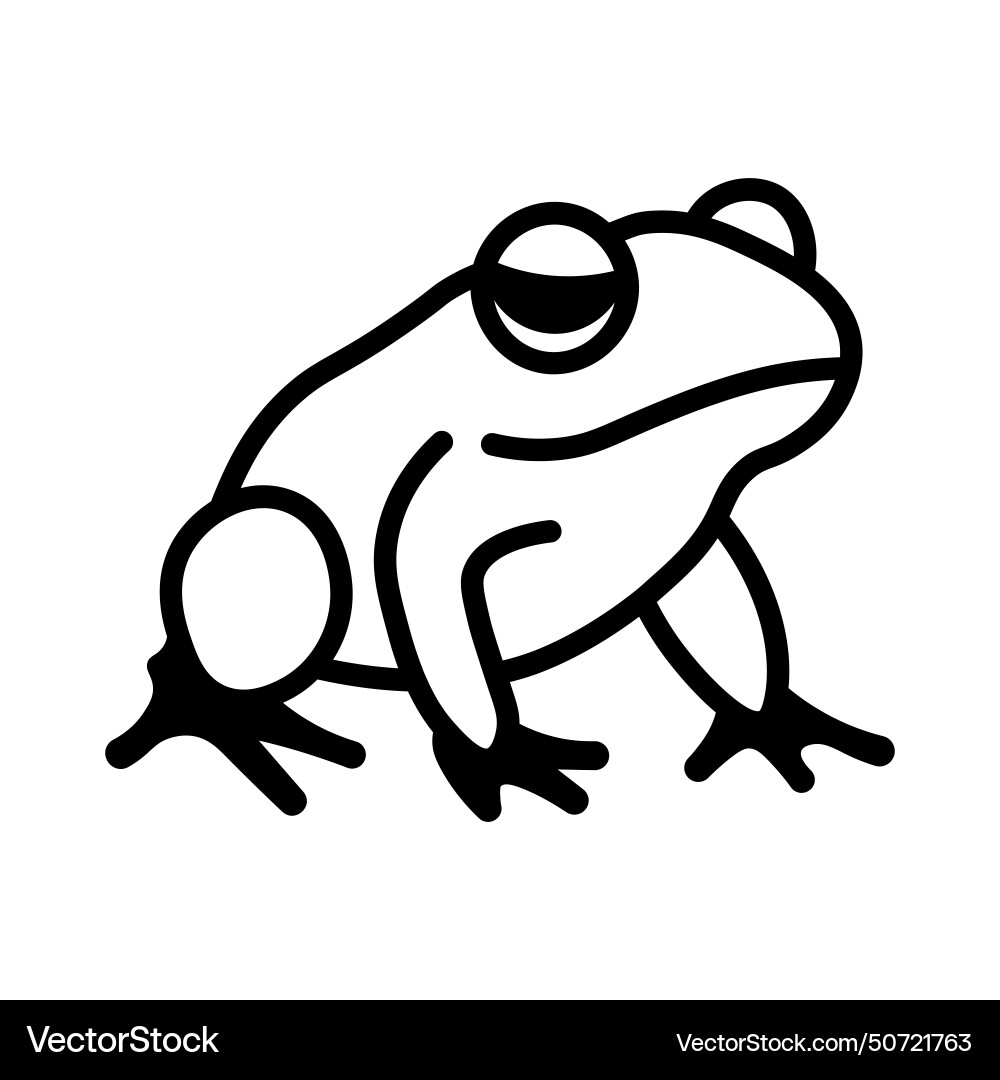 Black frog icon on white background Royalty Free Vector