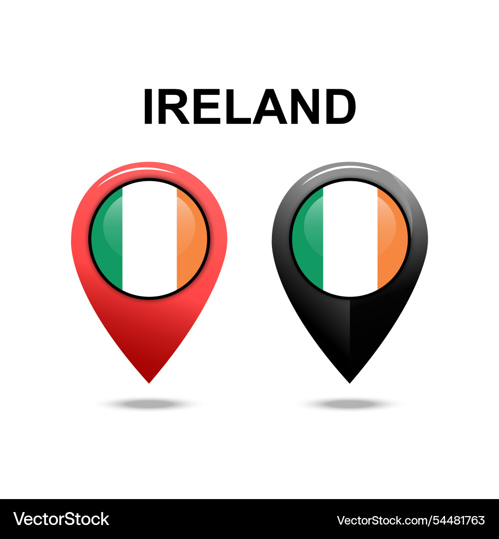Ireland location icon flag Royalty Free Vector Image