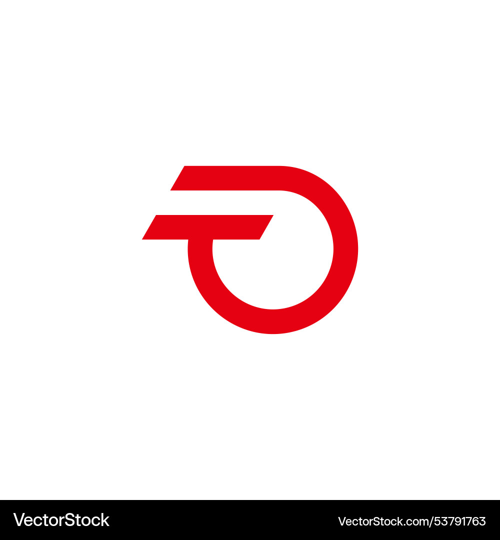 Letter dt motion run geometric logo Royalty Free Vector